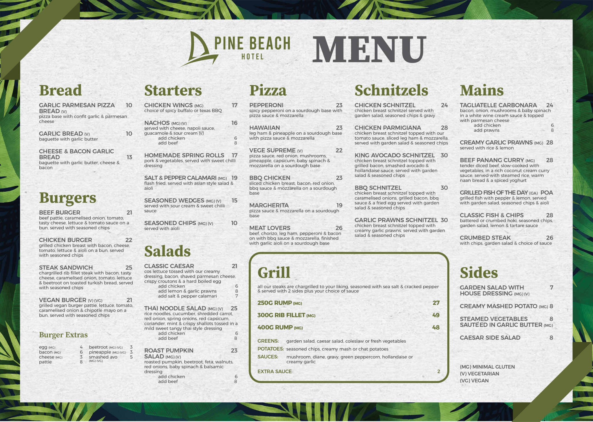 Menu – Pine Beach Hotel